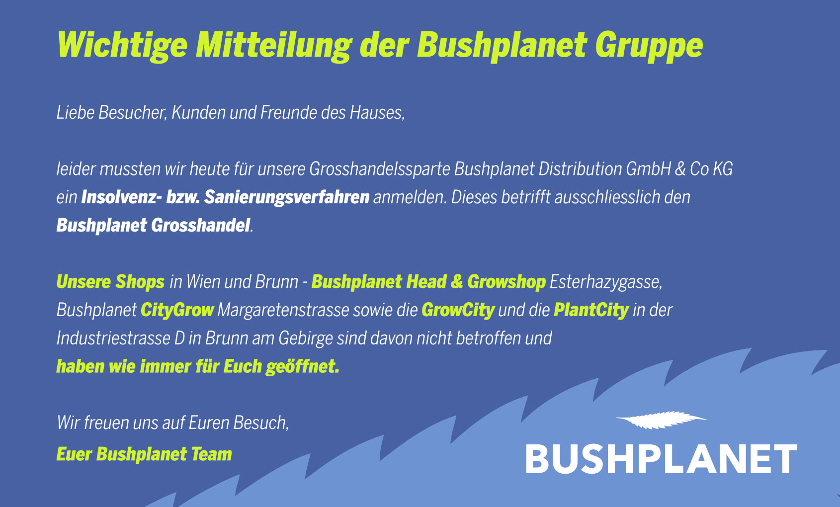 Bushplanet - Seit mehr als 25 Jahren Spezialist in